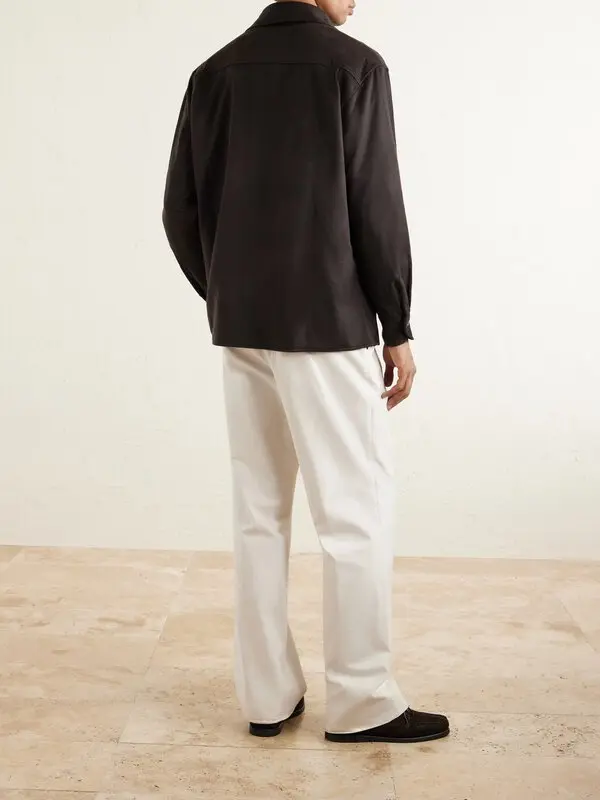 SAMAN AMEL Cashmere Shirt Jacket - Brown