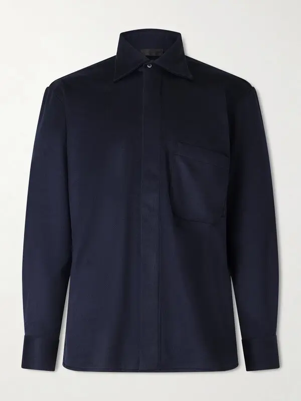SAMAN AMEL Cashmere Shirt Jacket