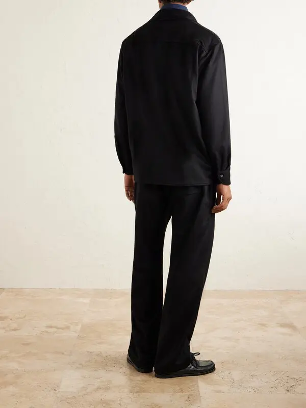 SAMAN AMEL Cashmere Shirt Jacket - Black
