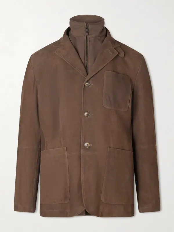 Canali Bruma Layered Suede Jacket