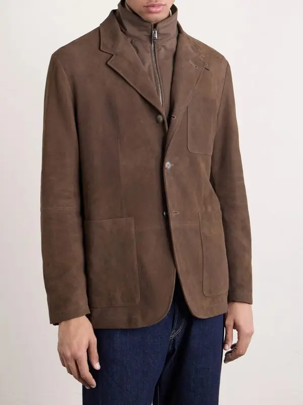 Canali Bruma Layered Suede Jacket