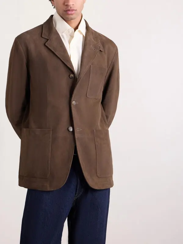 Canali Bruma Layered Suede Jacket