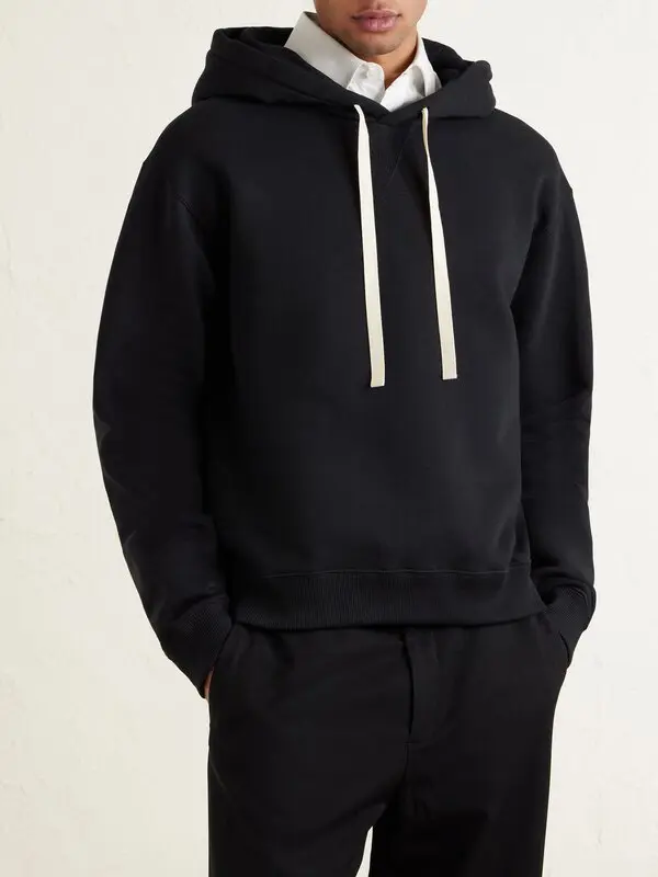 JIL SANDER Cotton-jersey Hoodie - Black