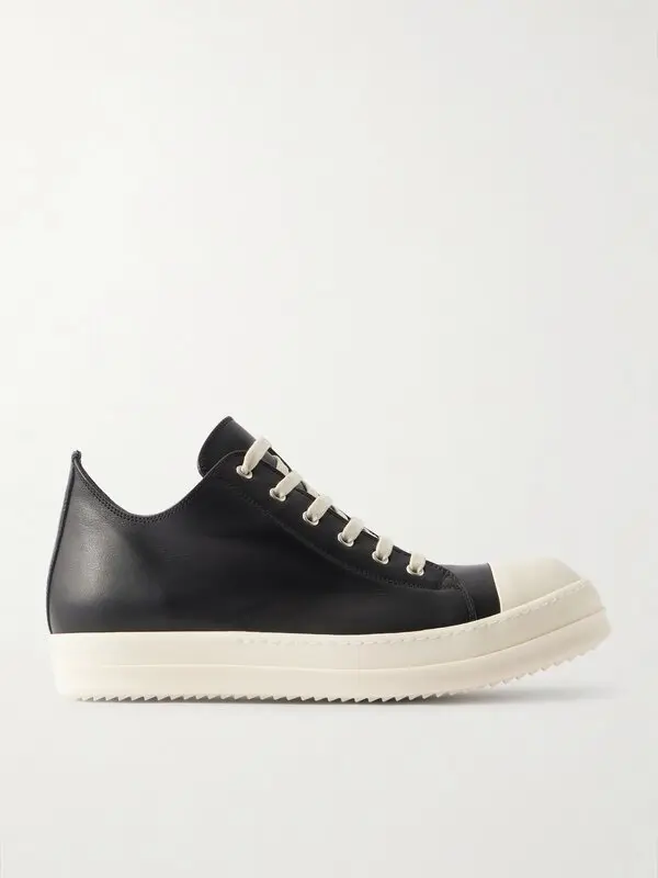 Rick Owens Ramones Leather Low-top Sneakers - Black