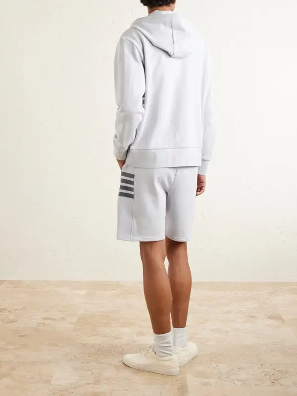 Thom Browne Straight-leg Cotton-jersey Drawstring Shorts - Gray