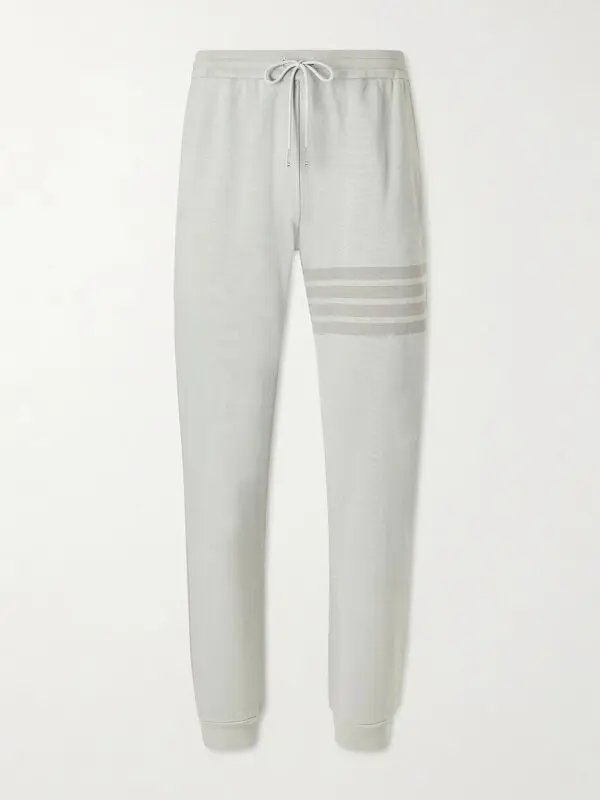 Thom Browne Straight-leg Striped Cotton-jersey Sweatpants