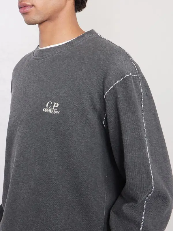 C.P. COMPANY Logo-embroidered Cotton-jersey Sweatshirt