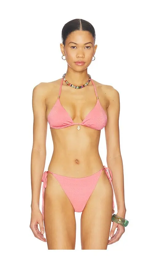 Show Me Your Mumu Tides Bikini Top - Coral Reef Shimmer With Shells