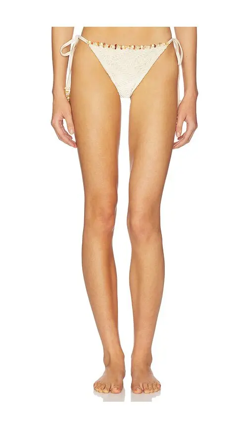 PatBO X Camila Coelho Side Tie Bikini Bottom - Beige