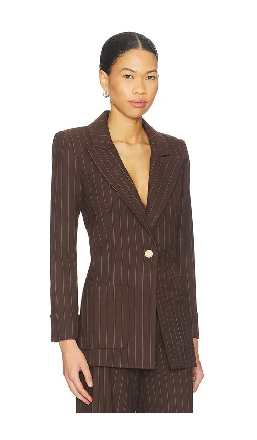 Alice + Olivia Burns Fitted Roll Cuff Blazer