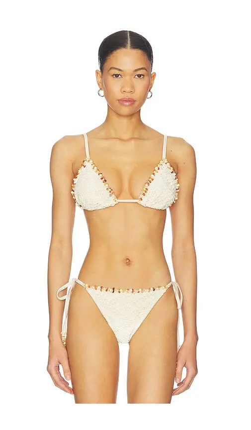 PatBO X Camila Coelho Triangle Bikini Top - Beige