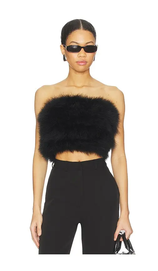Giuseppe Di Morabito Strapless Cropped Feather Top