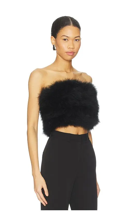 Giuseppe Di Morabito Strapless Cropped Feather Top