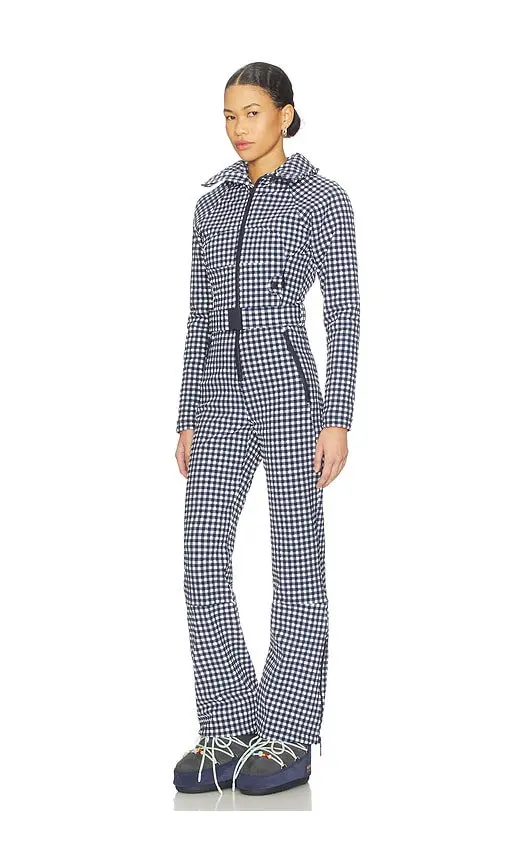 Cordova Chatel Ski Suit In Navy,white - Indigo Gingham