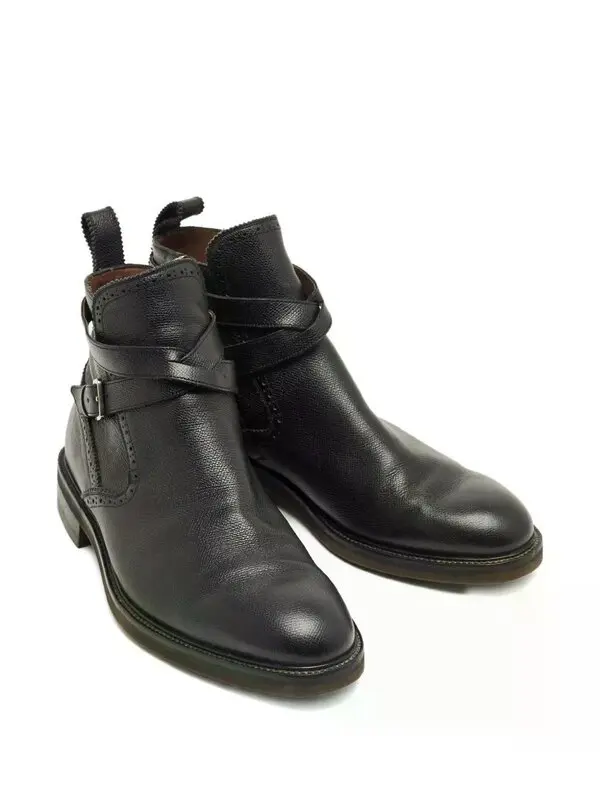 FERRAGAMO Leather Buckle-fastening Boots