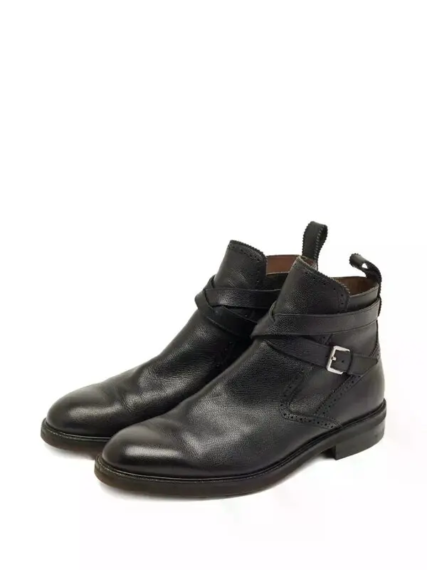 FERRAGAMO Leather Buckle-fastening Boots