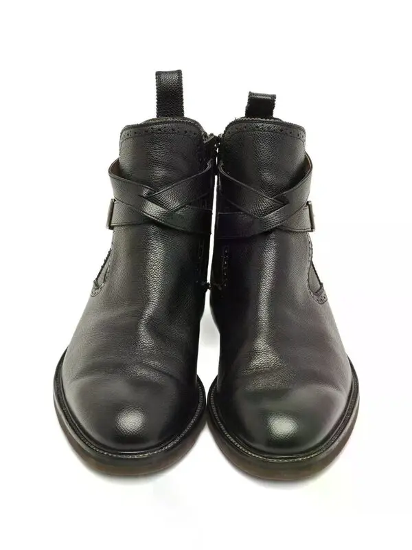 FERRAGAMO Leather Buckle-fastening Boots