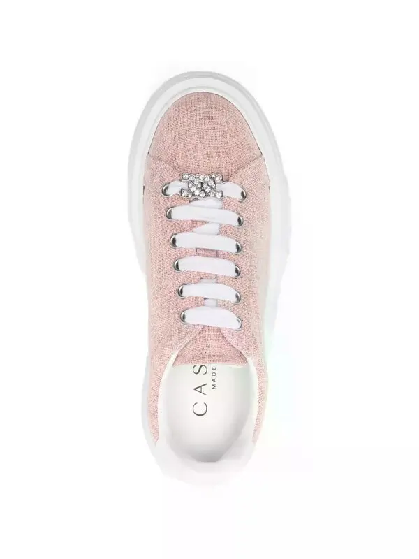 Casadei Nexus Platform Embellished Sneakers - Pink