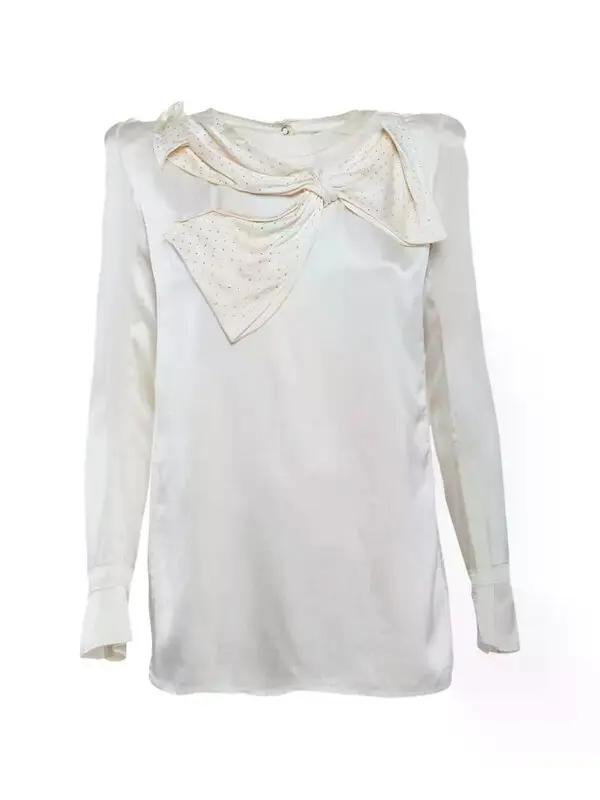 Balmain Satin Blouse With Bow Detail