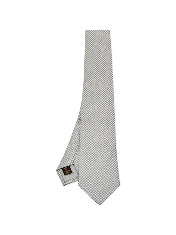 LOUIS VUITTON Damier Ebène Silk Neck Tie - Grey