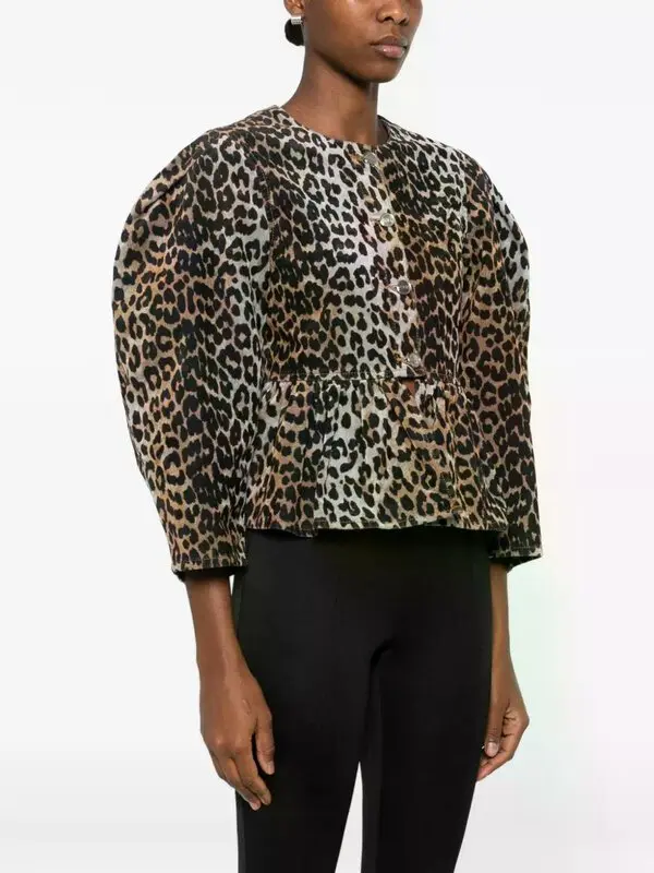 GANNI Animal Print Fitted Jacket