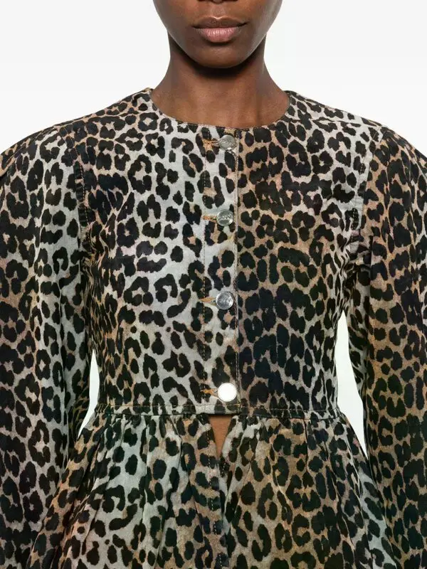 GANNI Animal Print Fitted Jacket