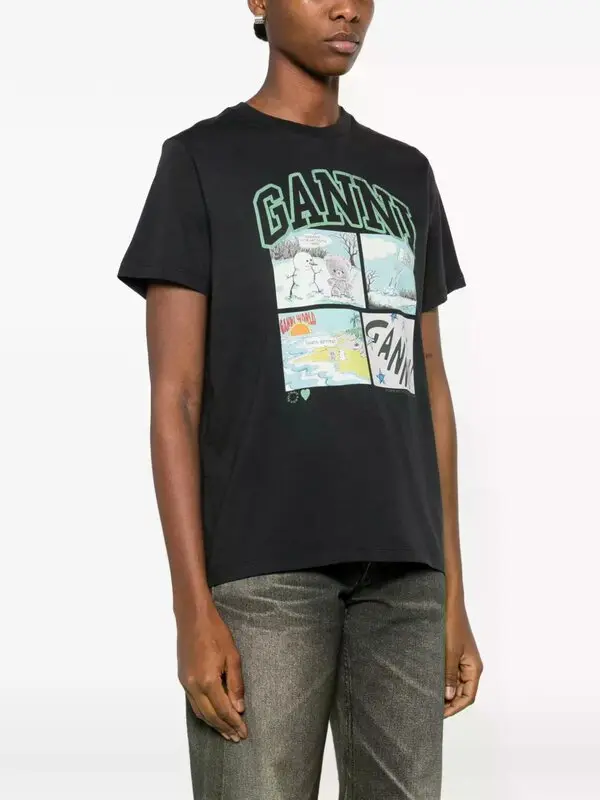 GANNI Bear Comic Print T-shirt