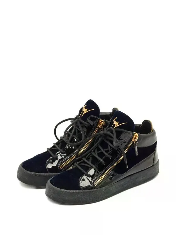 GIUSEPPE ZANOTTI Velvet Zip-up High-top Sneakers - Black