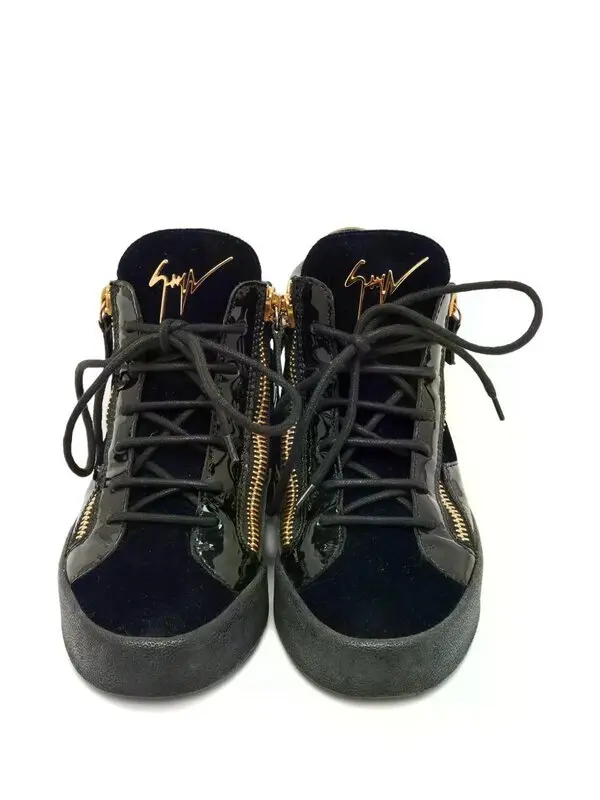 GIUSEPPE ZANOTTI Velvet Zip-up High-top Sneakers - Black