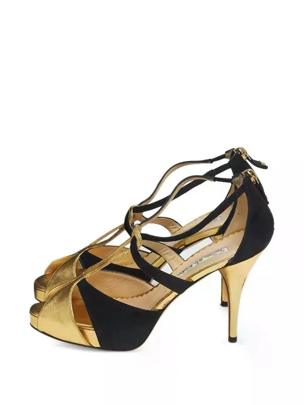 Oscar De La Renta Leather Stiletto Sandals