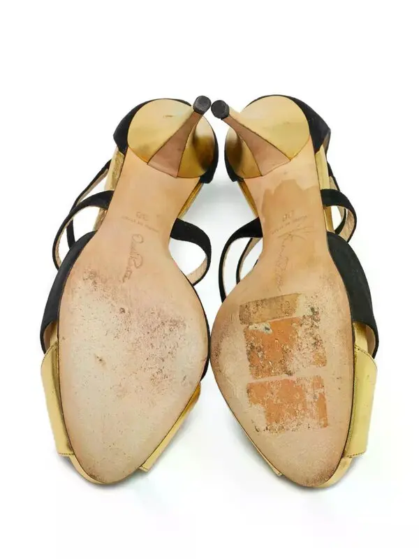 Oscar De La Renta Leather Stiletto Sandals