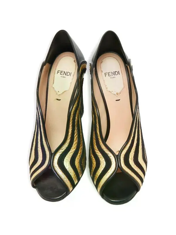 Fendi Block-heel Leather Sandals