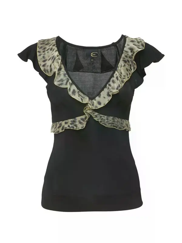 Just Cavalli Animal-print Frills Top