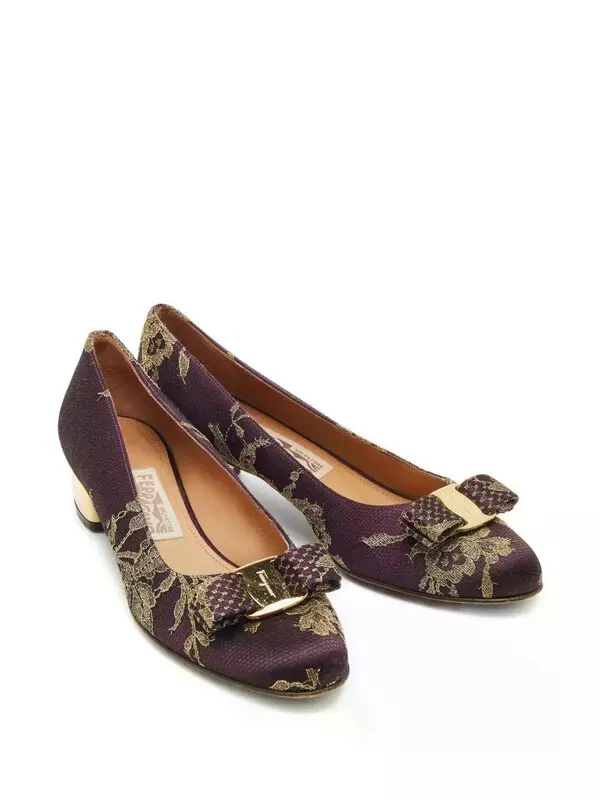 FERRAGAMO Brocade Bow-embellishment Pumps