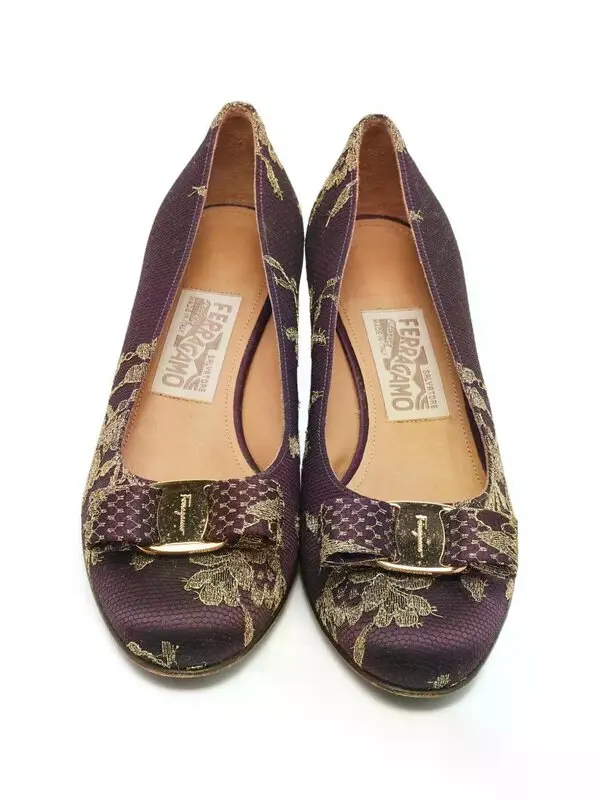 FERRAGAMO Brocade Bow-embellishment Pumps