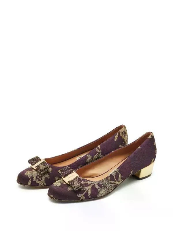 FERRAGAMO Brocade Bow-embellishment Pumps