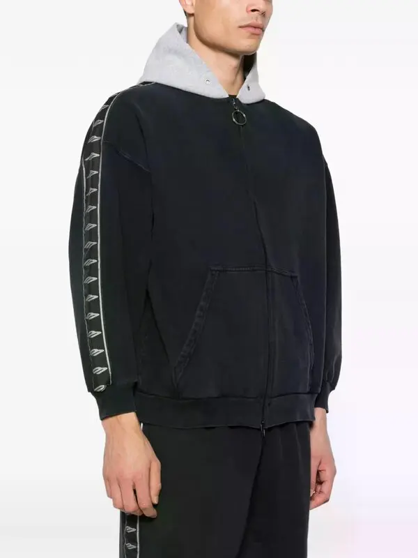 Balenciaga Hooded Zip-up Sweatshirt - Black