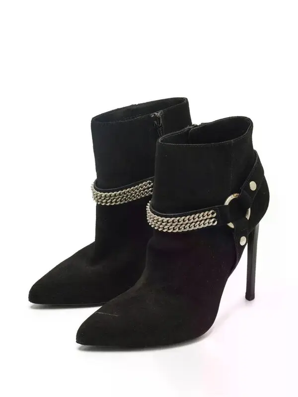 Saint Laurent Chain-embellished Suede Boots