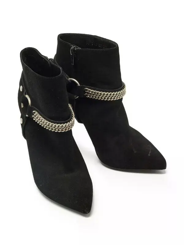 Saint Laurent Chain-embellished Suede Boots