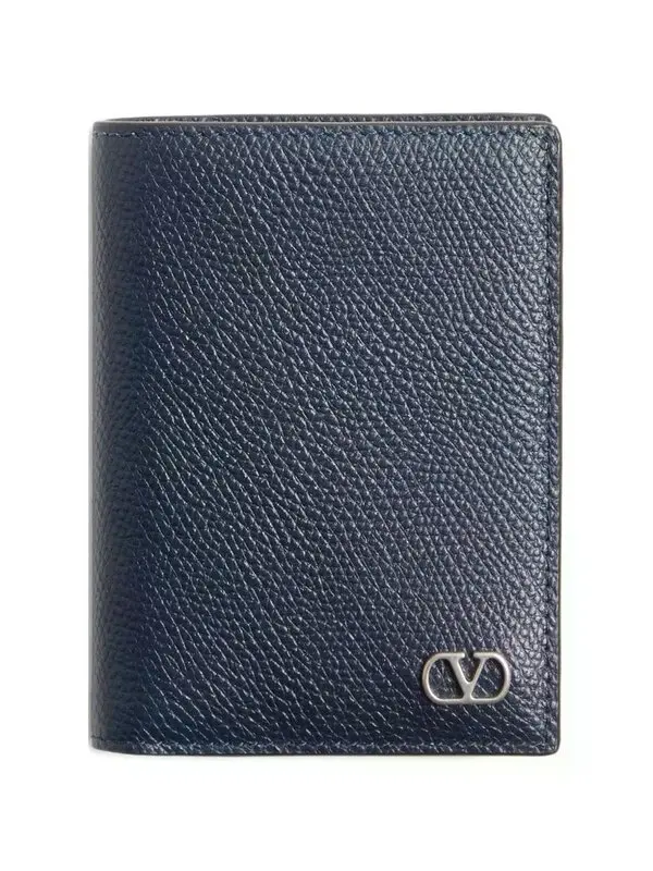 Valentino Garavani Grainy Vlogo Signature Card Holder - Blue
