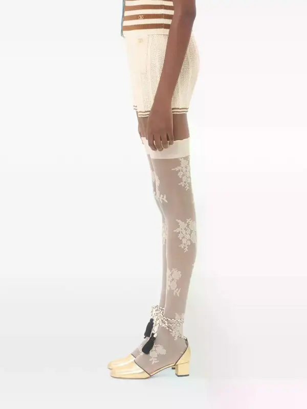 Valentino Garavani Ribbed Knit Shorts - Neutrals