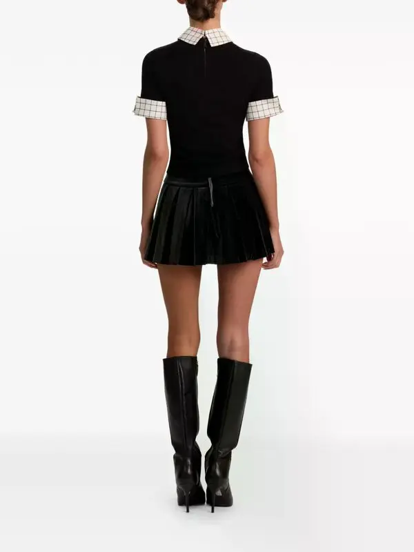 Alice + Olivia Aster Plaid Collar Sweater
