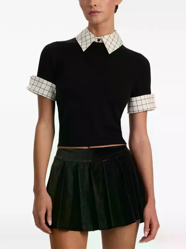 Alice + Olivia Aster Plaid Collar Sweater