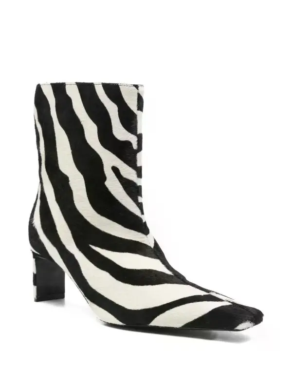 Khaite Ona Zebra-pattern Ankle Boots