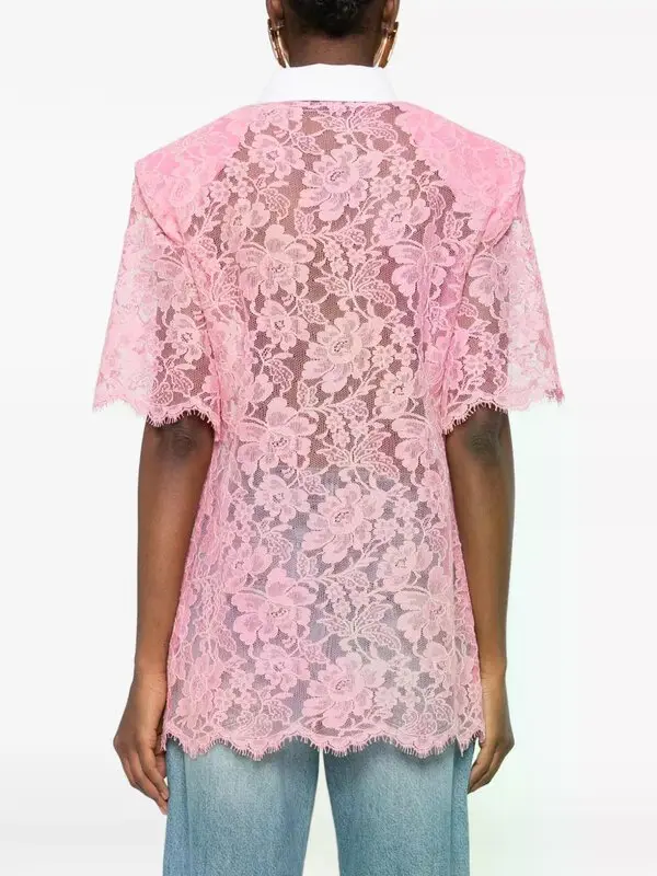 ROWEN ROSE Lace Polo Top