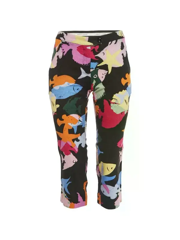 Moschino Crepe Fish-print Trousers