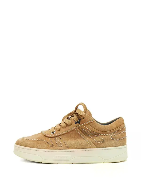 JIMMY CHOO Suede Studded Sneakers