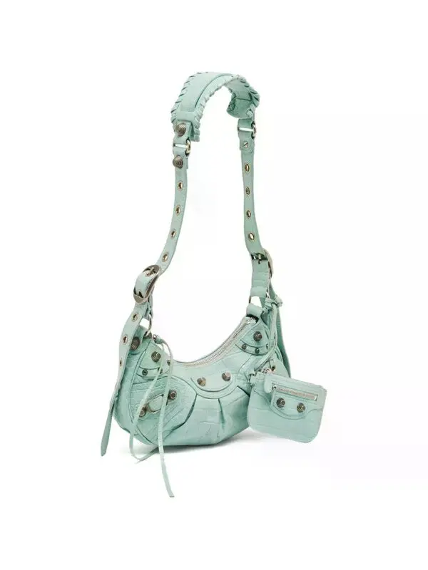 Balenciaga Xs Le Cagole Embossed-leather Shoulder Bag - Blue