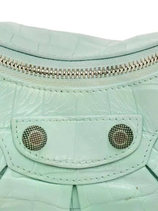 Balenciaga Xs Le Cagole Embossed-leather Shoulder Bag - Blue