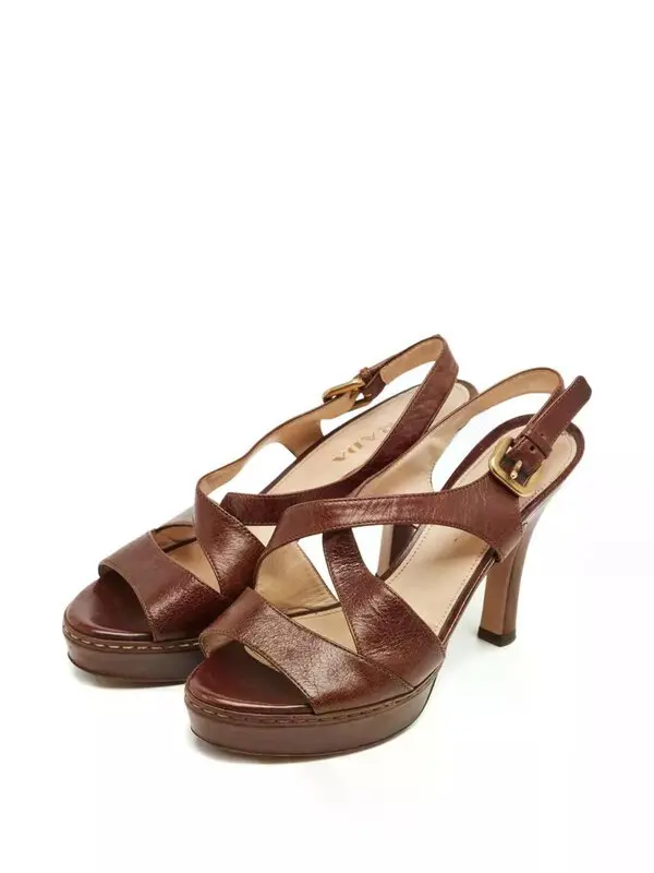 Prada Leather Platform Sandals